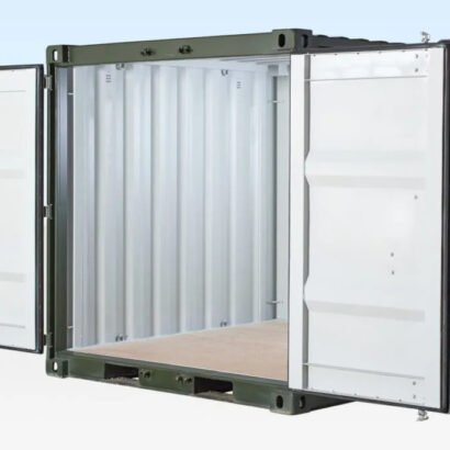 8ft One Trip Shipping Container Green (RAL 6007) - Call-Oneill Containers